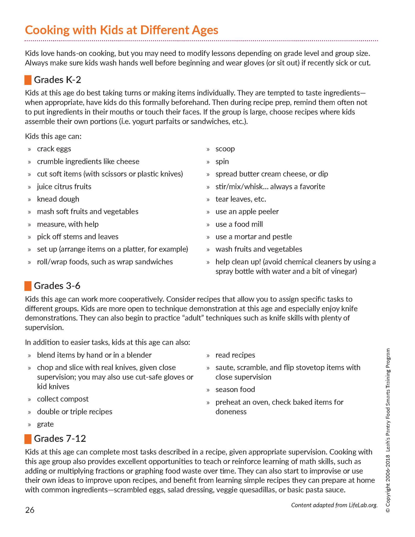 Food Smarts Kids Instructor Guide - Leah's Pantry