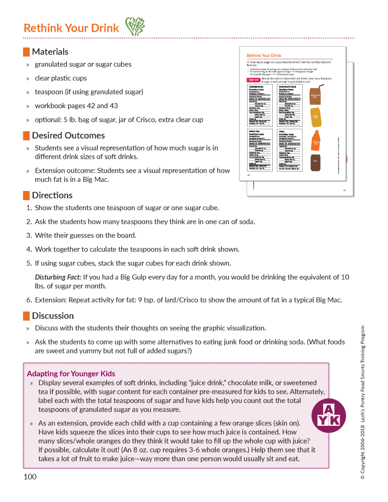 Food Smarts Kids Instructor Guide - Leah's Pantry